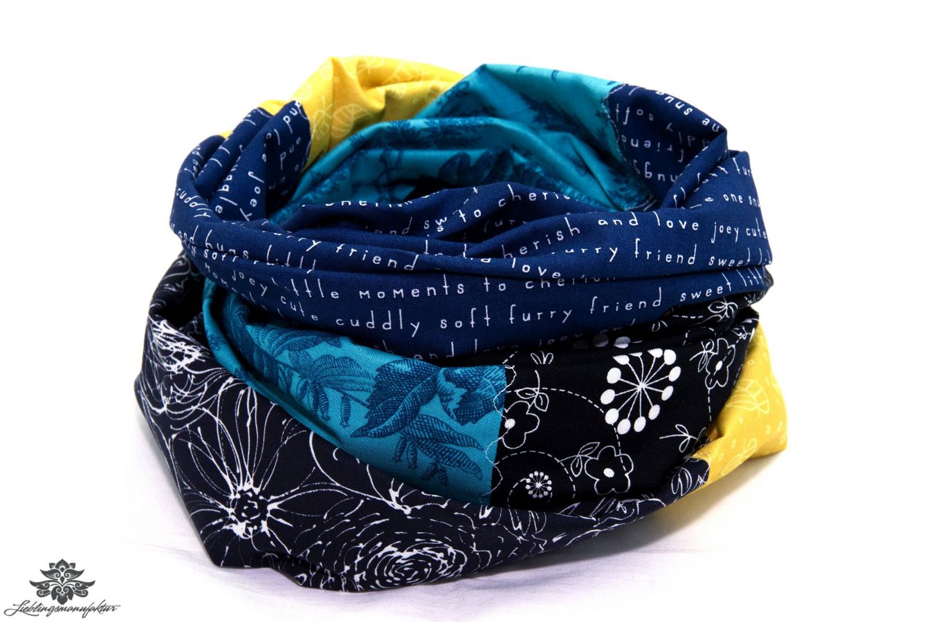 Blaues Tuch Schal Sommer blau Patchwork-Accessoires