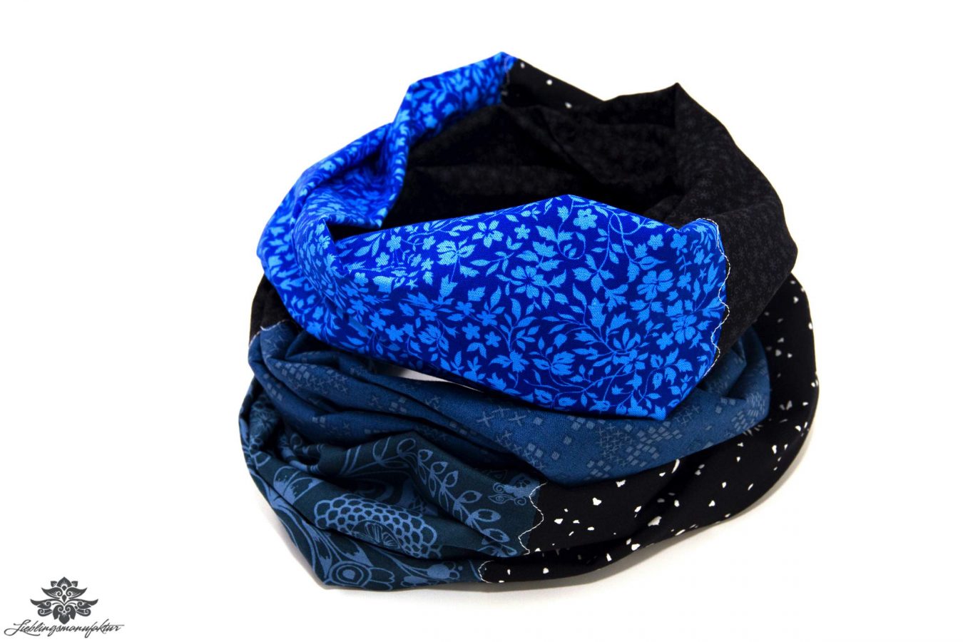 Blaues Tuch Schal Sommer blau Patchwork-Accessoires