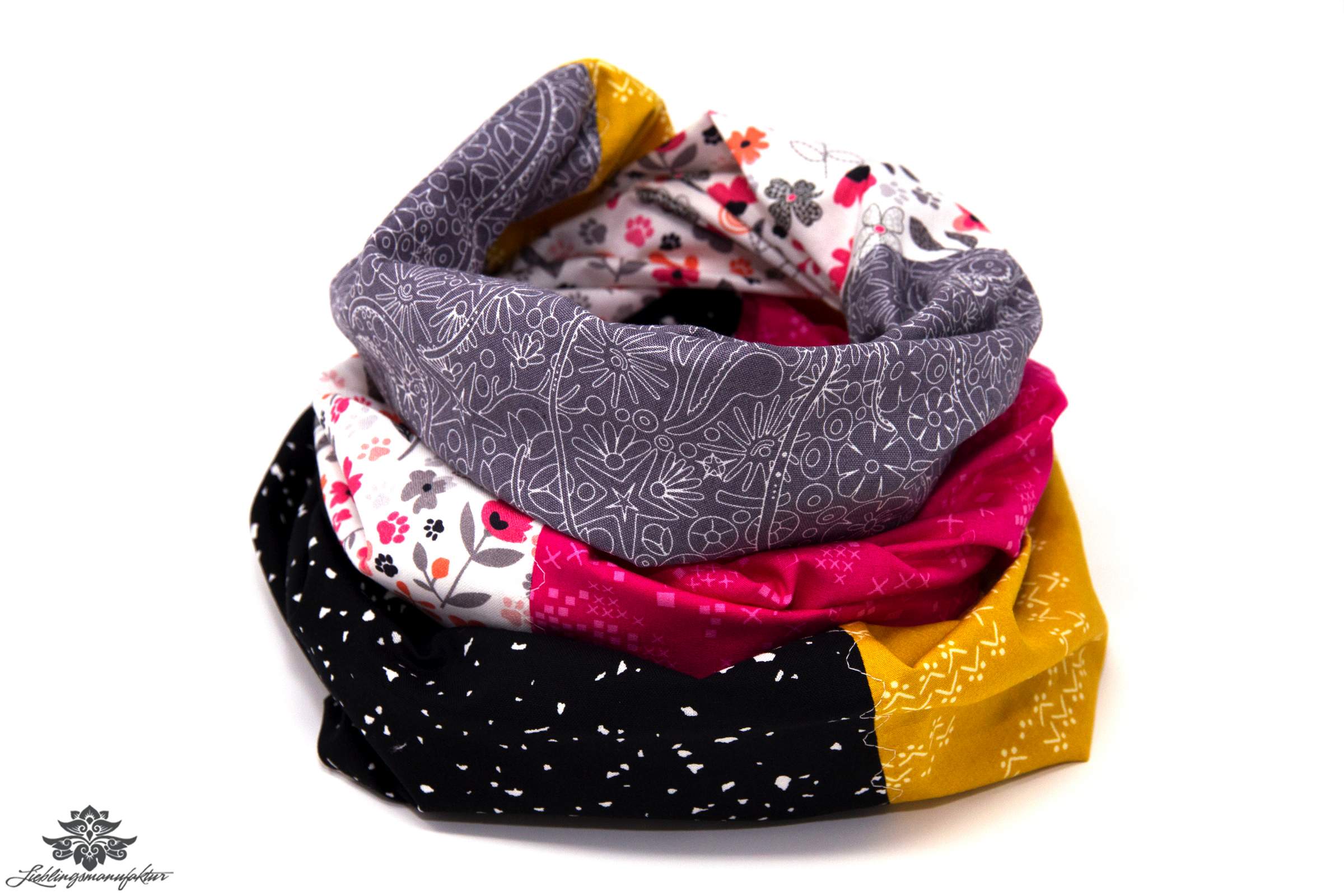 Bunte Schals und Tücher, Patchwork der Lieblingsmanufaktur