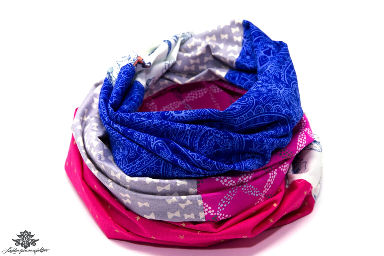 Designer Loop Schals Lieblingsmanufaktur blau rosa