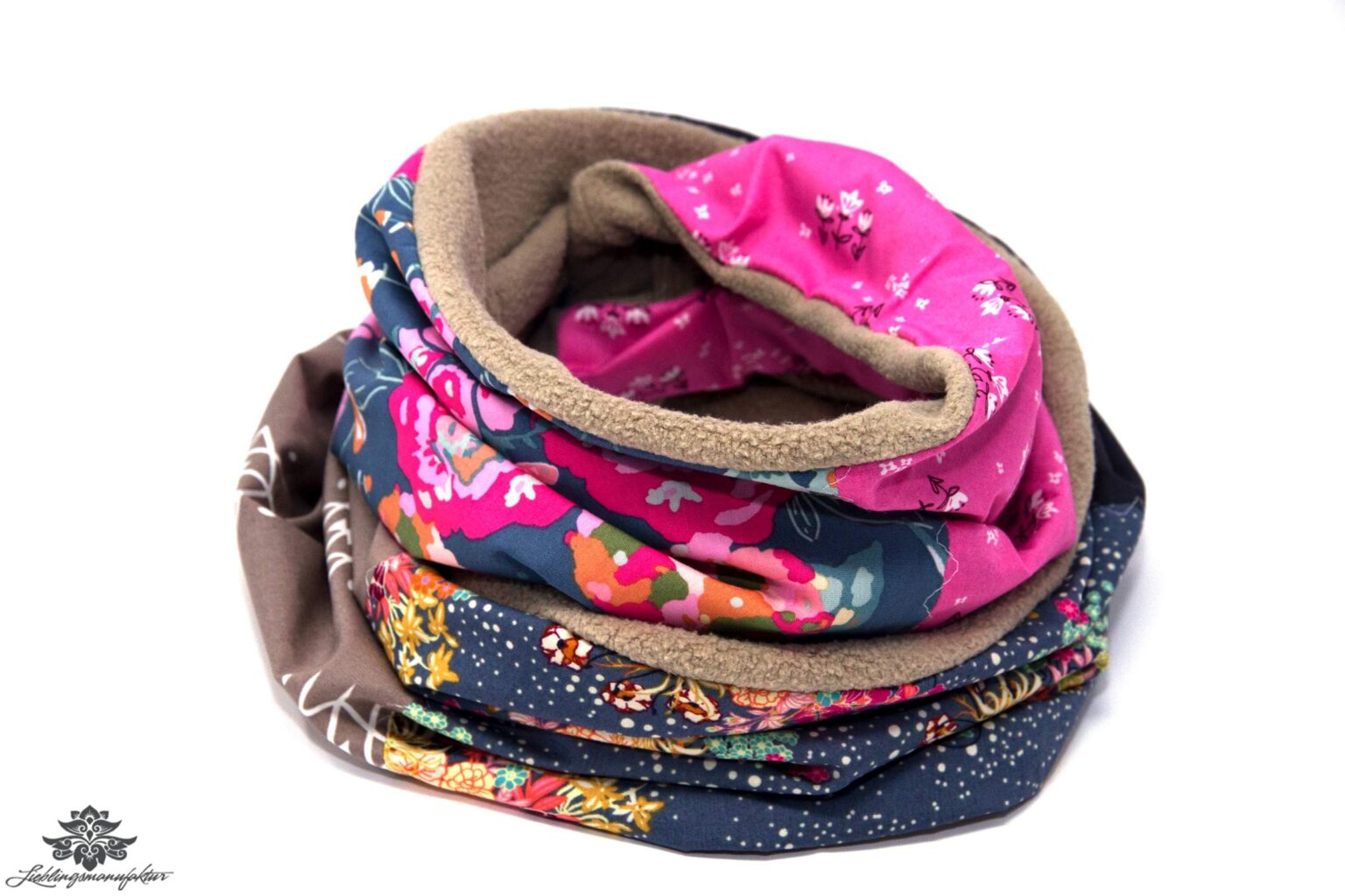 Bunter Schal pink blau - ein Loopschal aus der Lieblingsmanufaktur