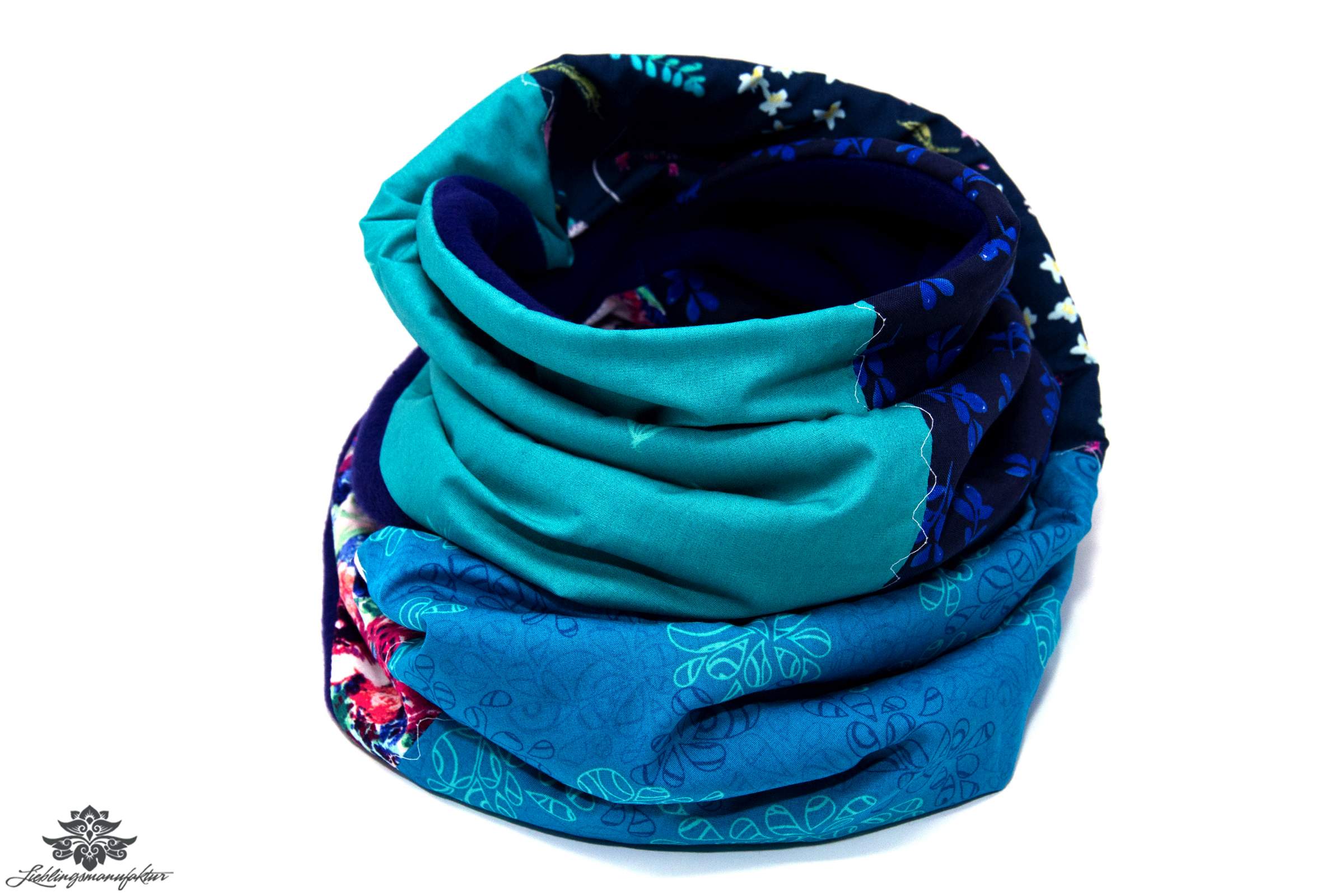 Schal blau türkis - Winterloops aus der Lieblingsmanufaktur