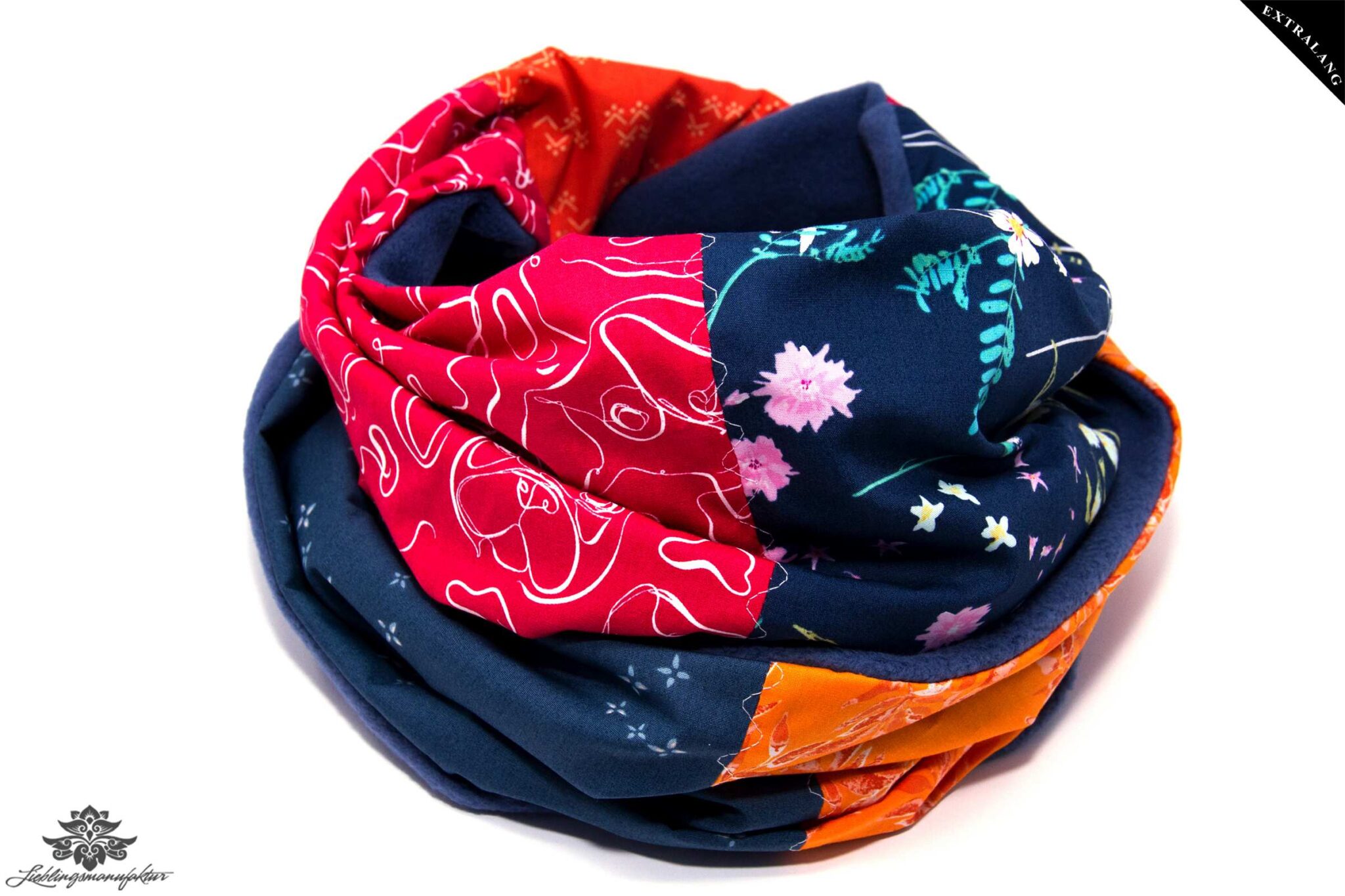Blauer Schal Winter Schal Damen lang Lieblingsmanufaktur