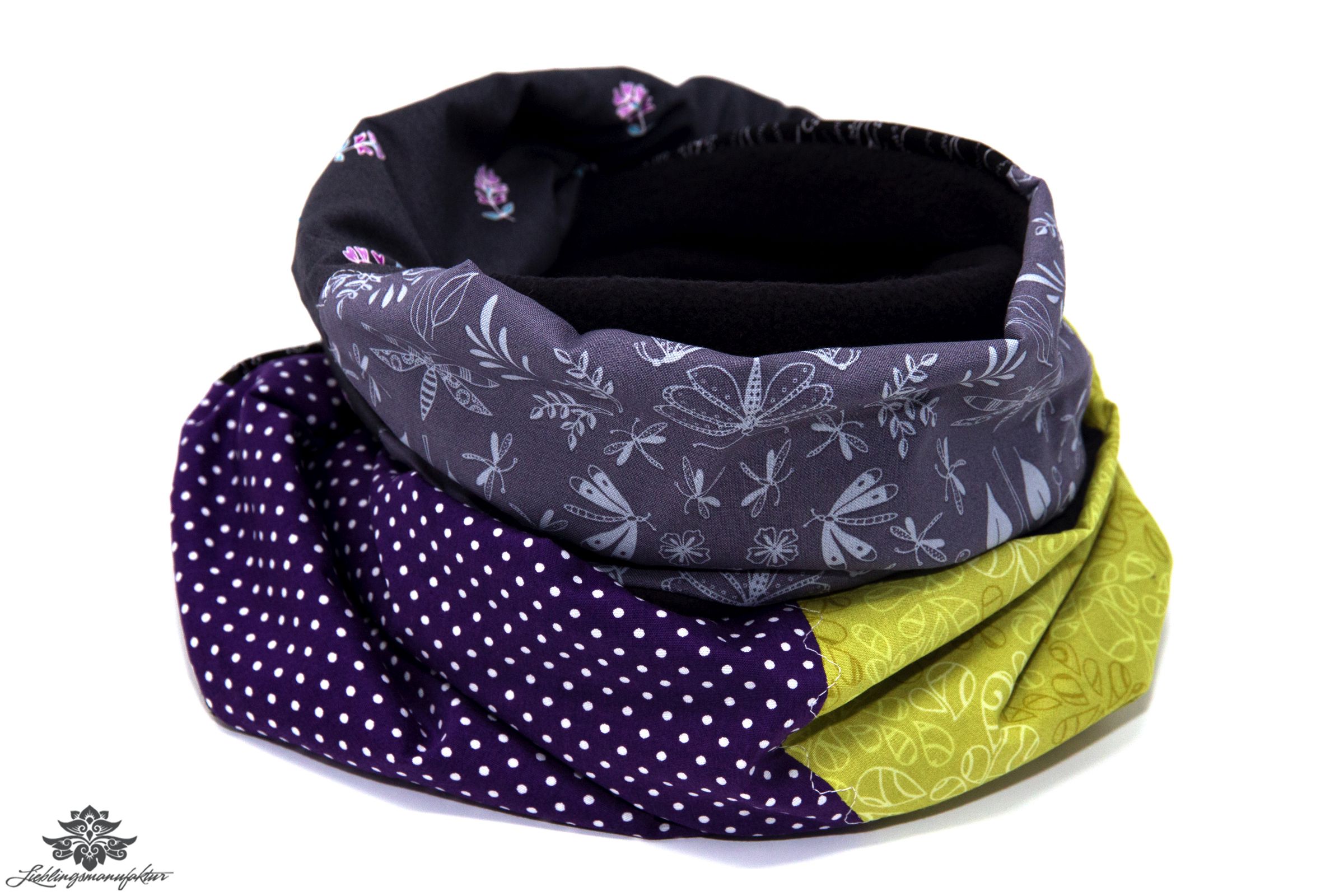 Rundschal Winter Frauen Fleece Loop Patchwork